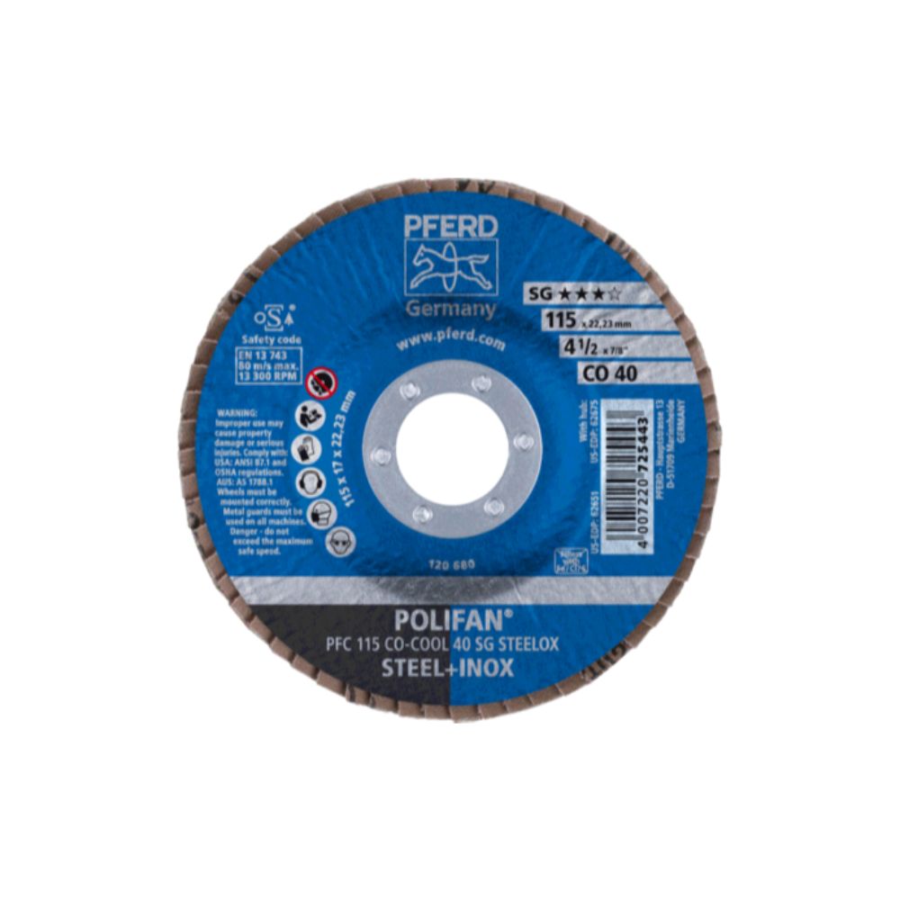 PFRED POLIFAN Flap Discs Performance Line CO-COOL SG STEELOX Conical ...